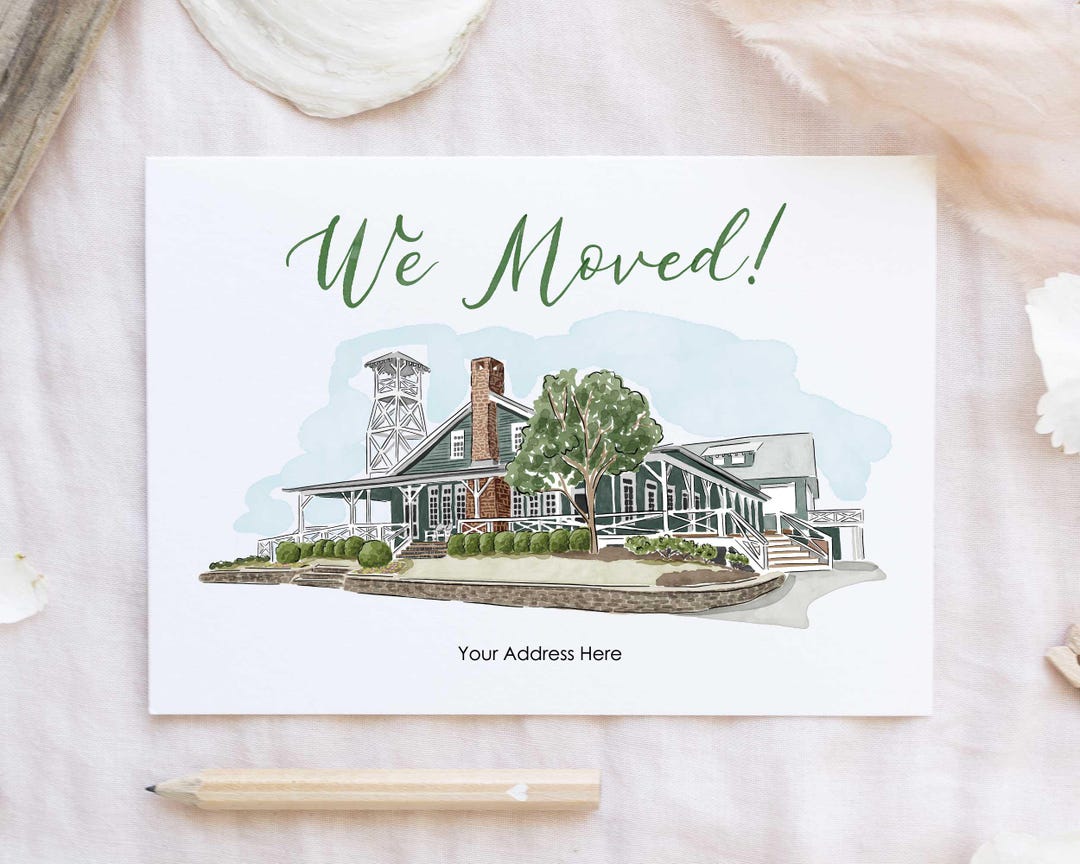 We Have Moved Card With House Illustration. Custom New Home Card. New ...