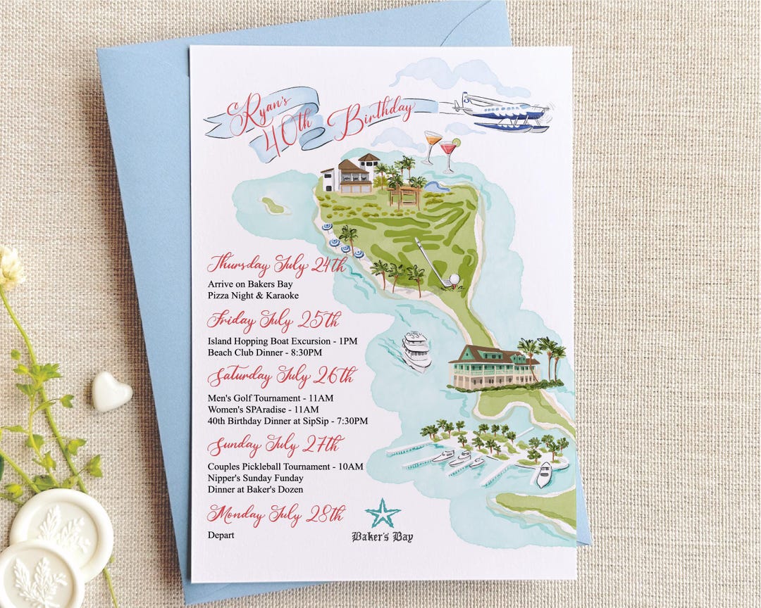Illustrated Birthday Weekend Itinerary: Custom Travel Agenda (printable ...