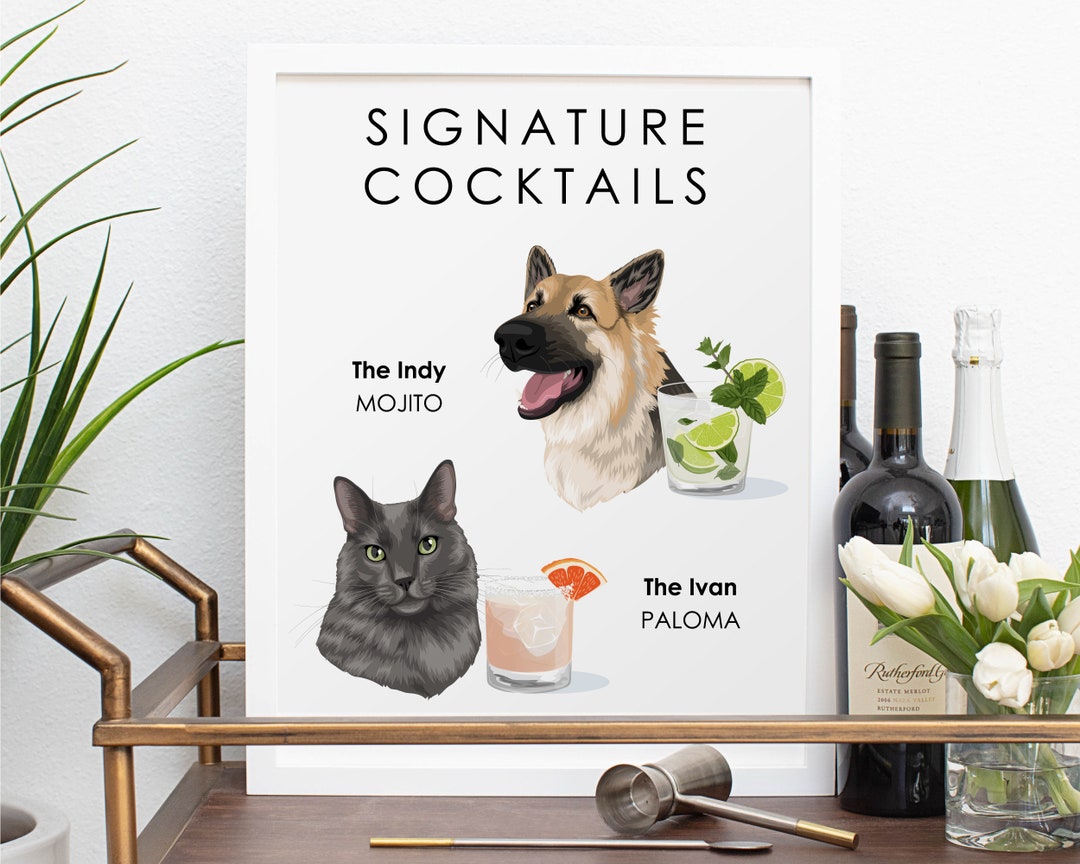 Dog Signature Drink Sign. Custom Pet Signature Drinks. Custom Signature ...