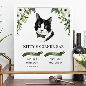 Custom Cat Portrait Bar Menu Sign. Custom Illustrated Drink List. Fun ...