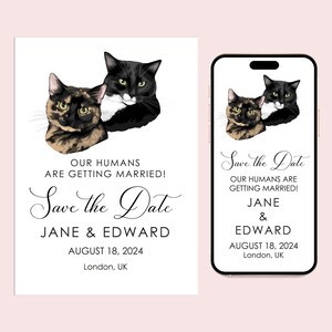 Cute Save the Date With Pet Portrait Mobile and Printable Versions ...