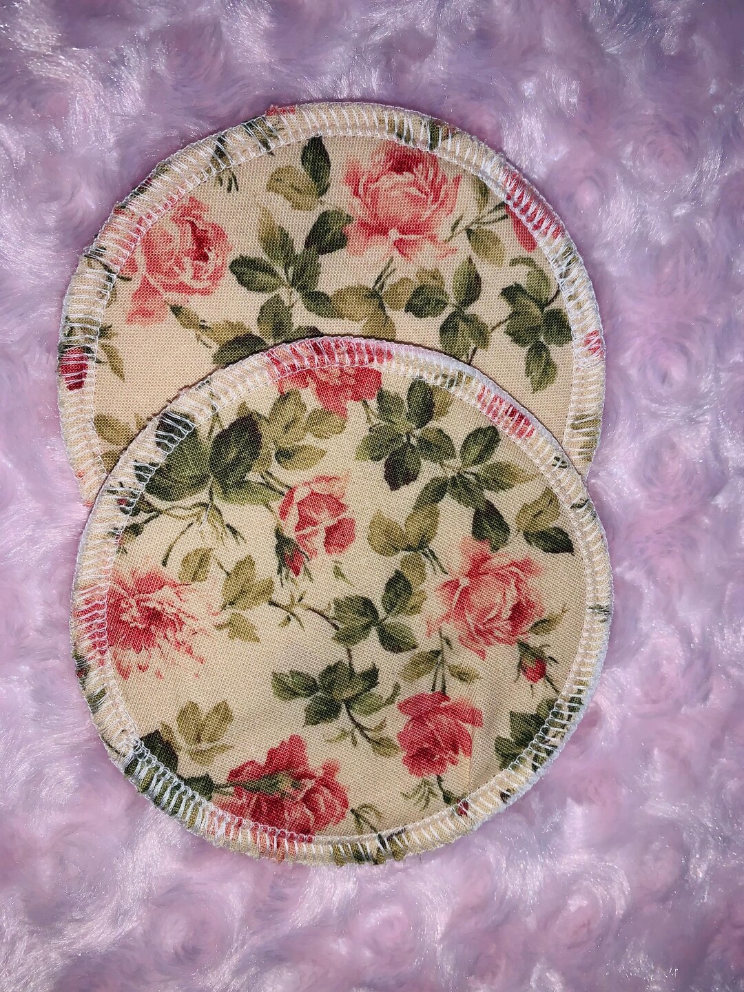 4 Inch Round Reusable Nursing Pads, 3 Pairs (6 Pads), Washable Breast ...