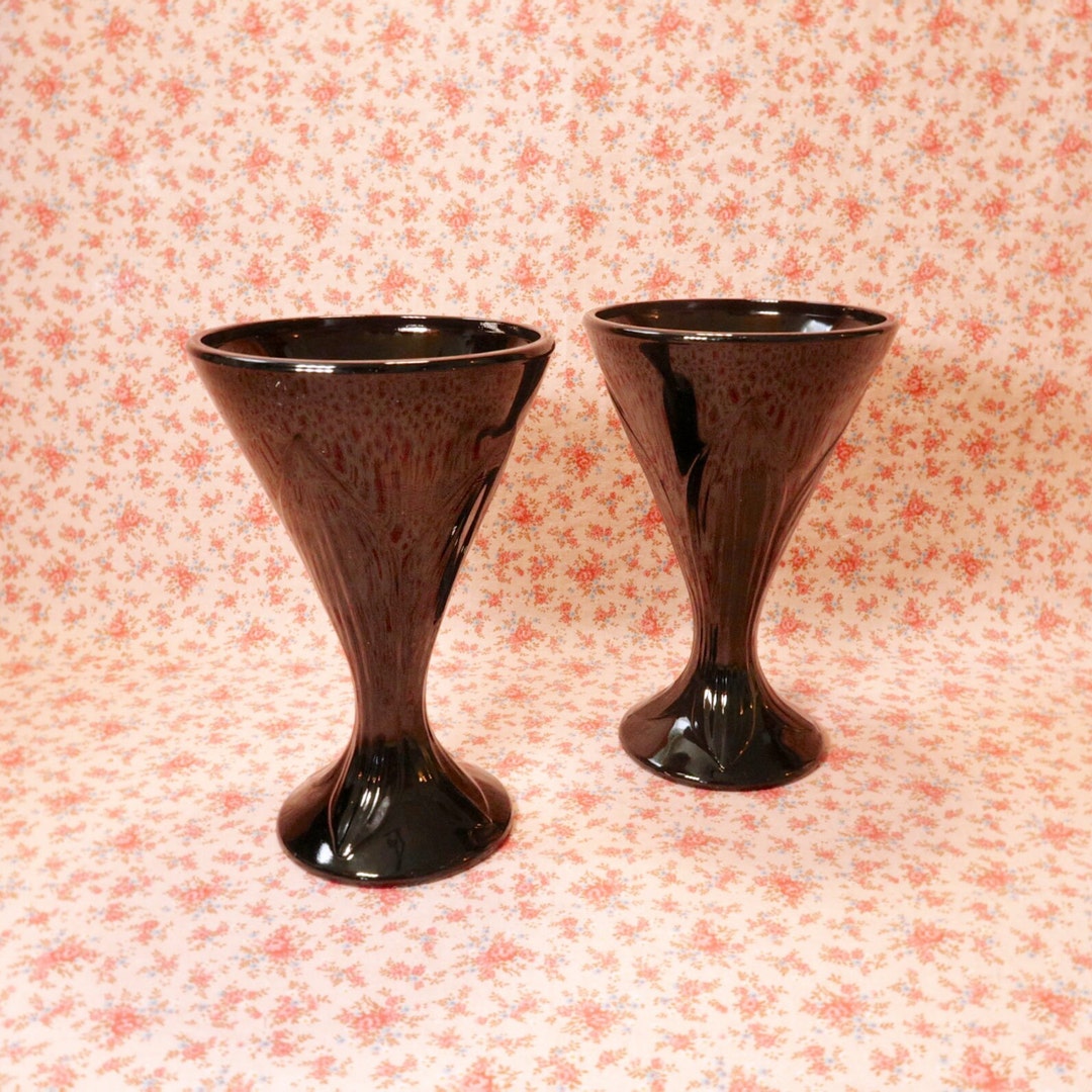 Authentic Vintage Depression Amethyst Glass Dessert / Drink Glasses ...