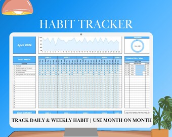 Healing Tracker Habit Tracker Spreadsheet Google Sheets Daily Habit ...