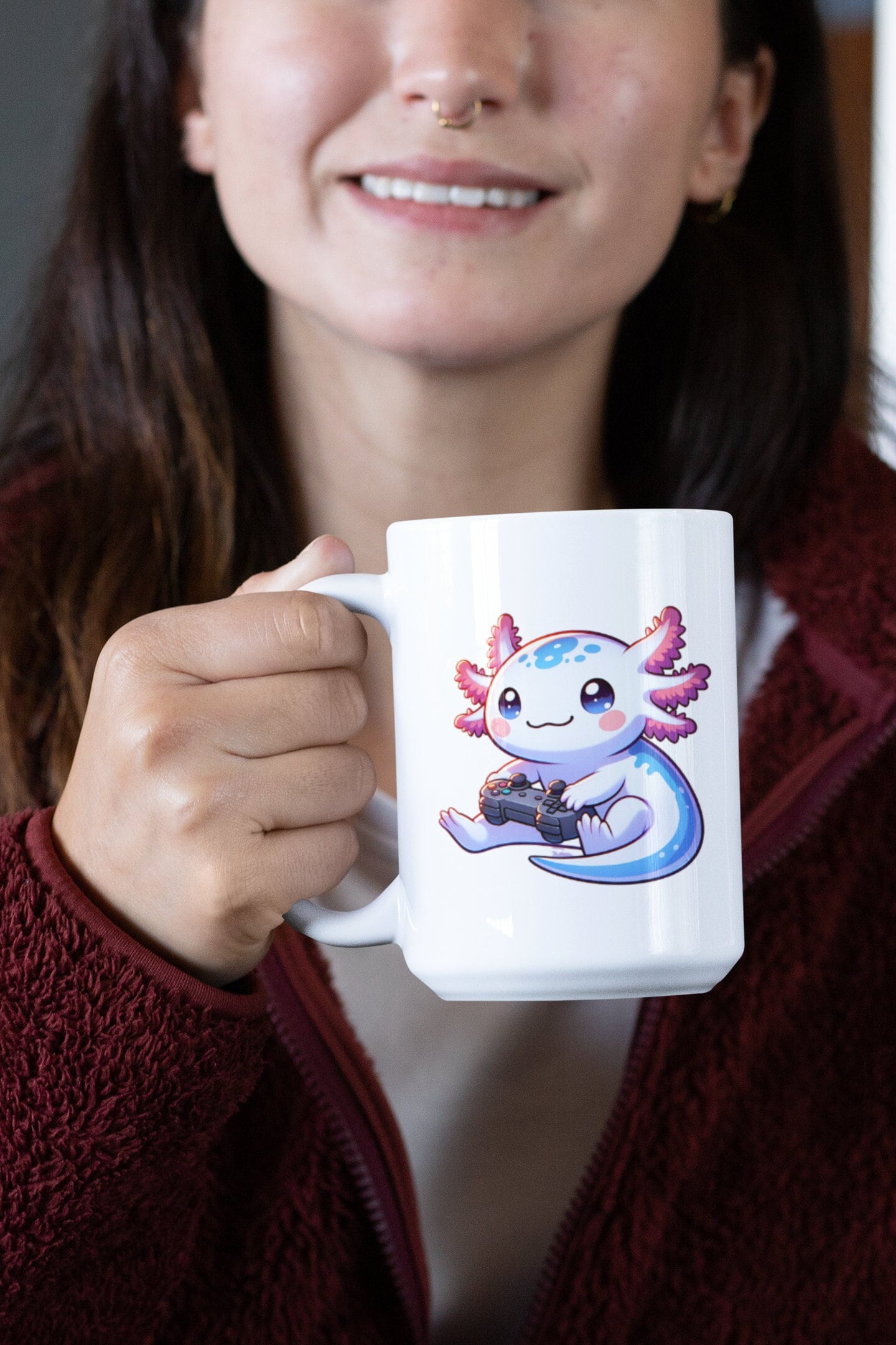 Axolotl Gamer Mug Birthday & Father's Day Gift Amphibian Joy in a ...