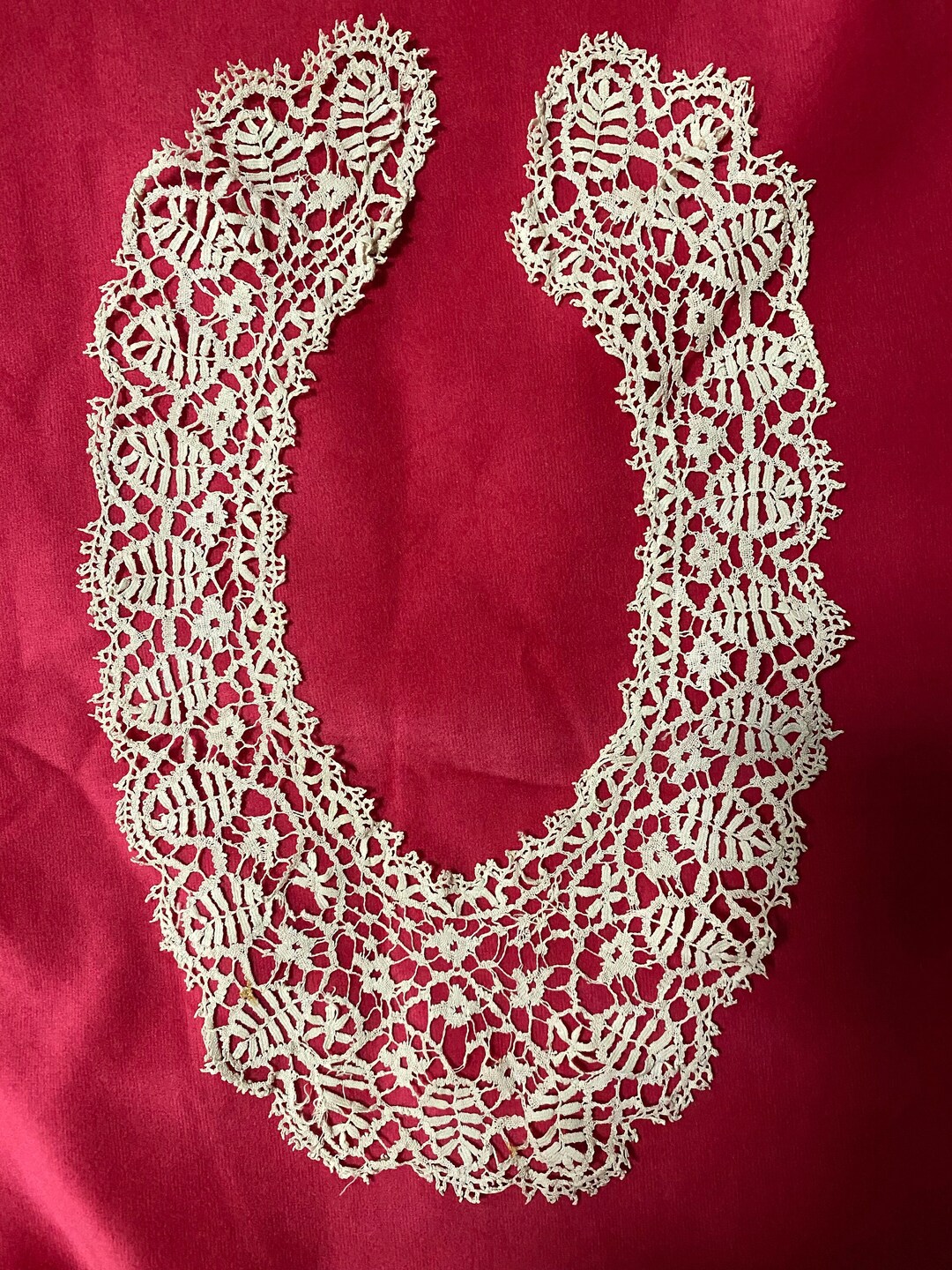 Antique Round Collar, 1800-1920, Europe. Handmade. Milky Lace. - Etsy