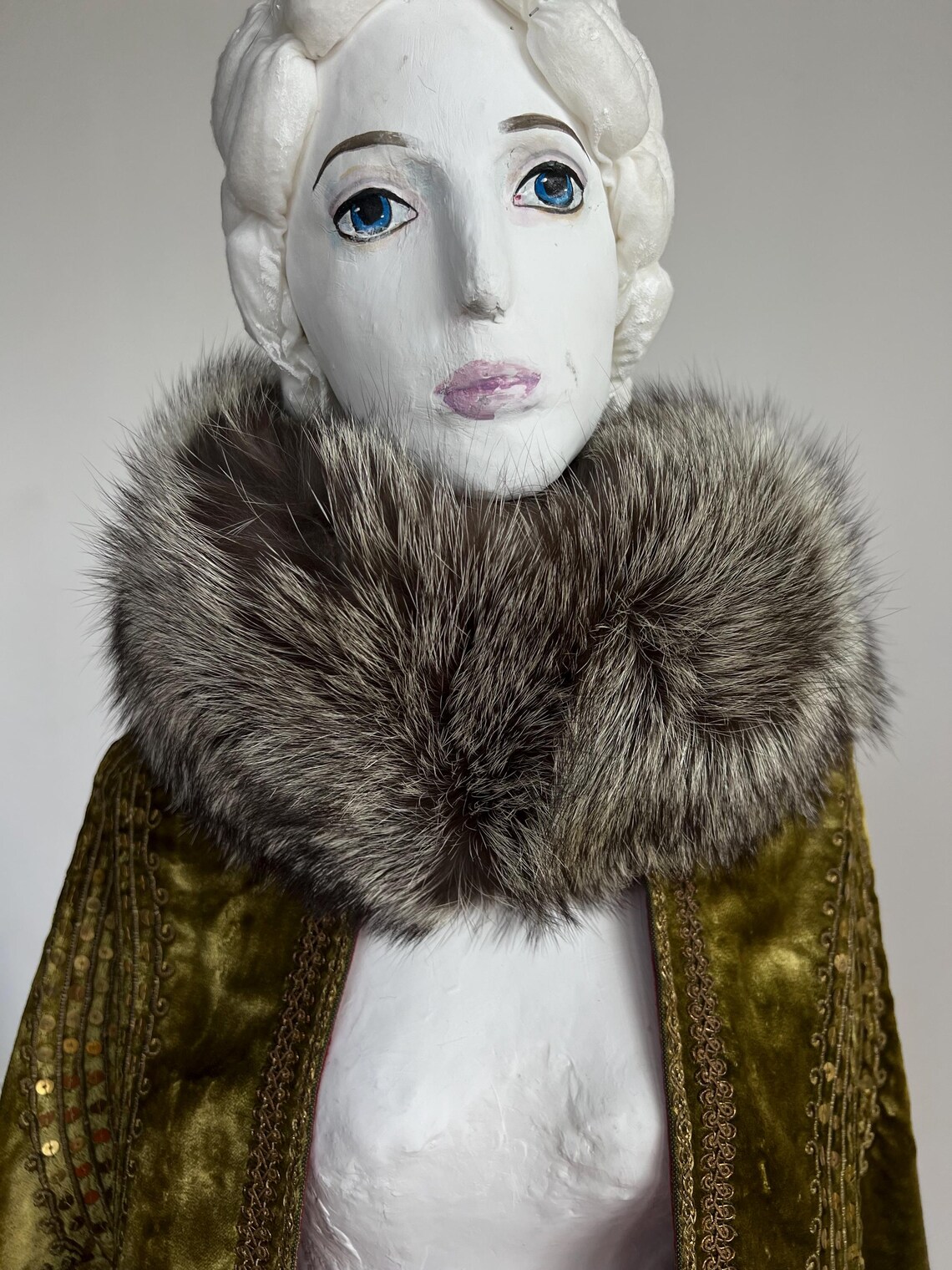 Vintage Collar 2000 Year. Europe. Wide Collar Made of Natural Fur - Fox ...
