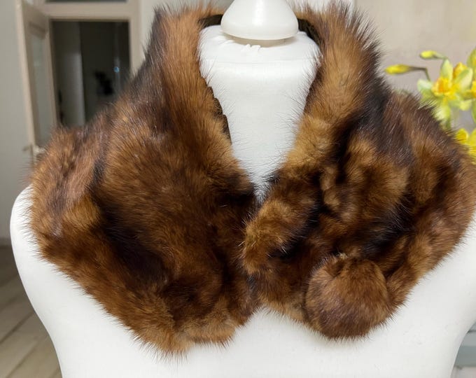 Antique Cape Collar 1930-1940. Europe. Natural Mink Fur. Brown Color ...