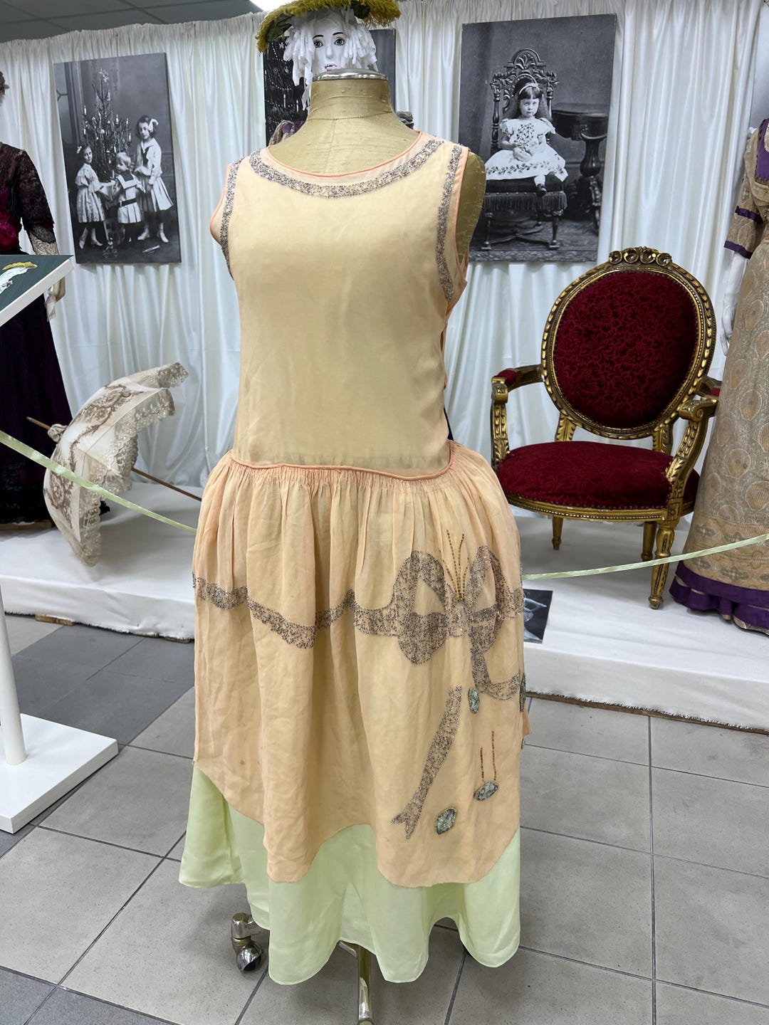Art Deco Dress 1920. Europe. Three-piece Set. Dress + Cover + 2 Pillows ...