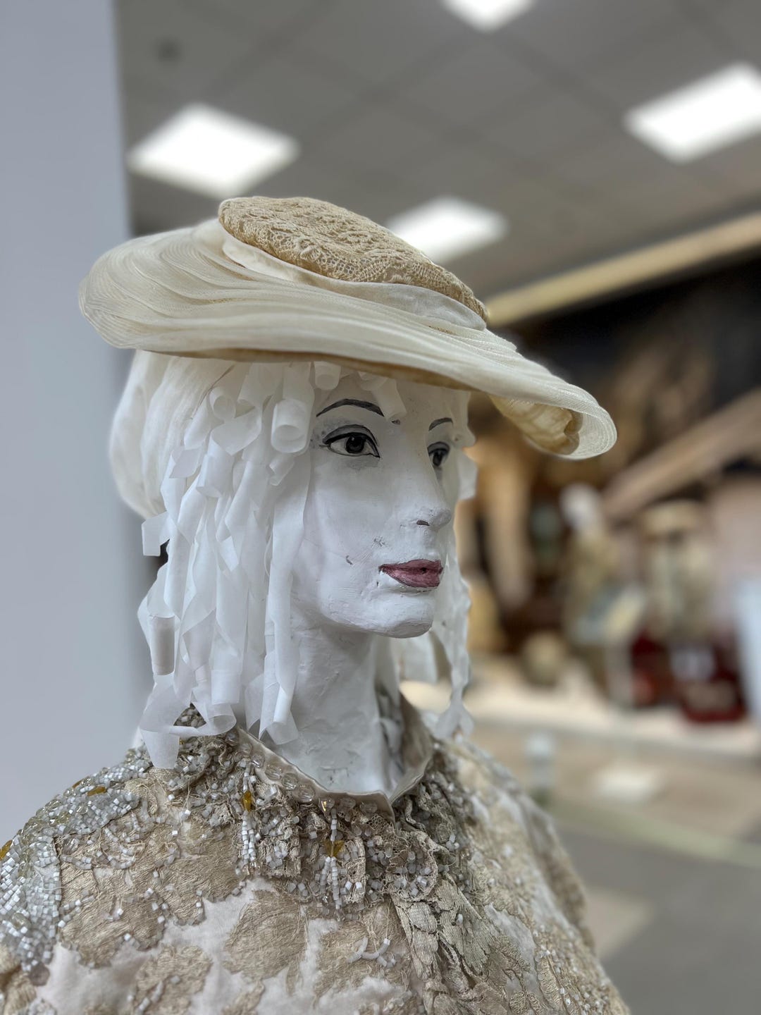 Antique Beautiful Hat .1950. Color - Butter. Hat Made of Mesh With a ...