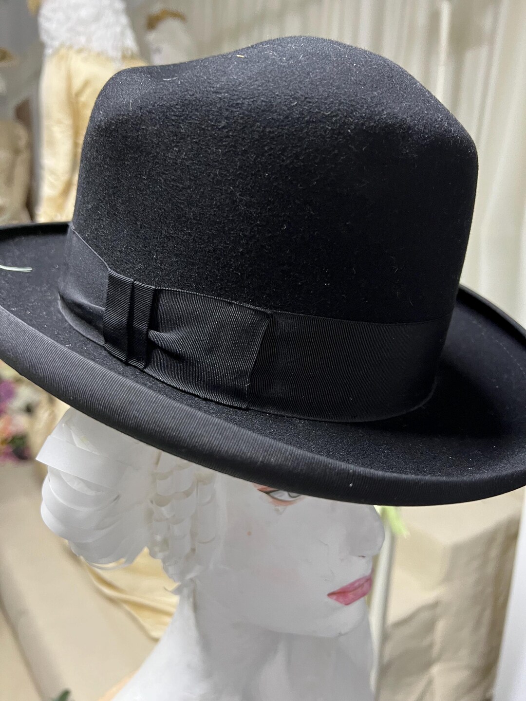 Vintage Bowler Hat. 1950-1960s. England. Hochuli Brand. Black Felt. 100 ...