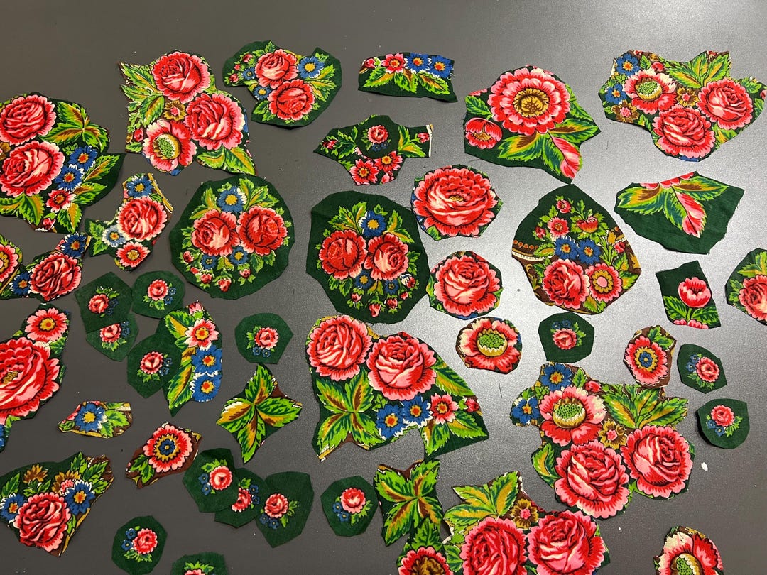 Applique From an Old Scarf From the 1940-1950s. for Lovers of ...