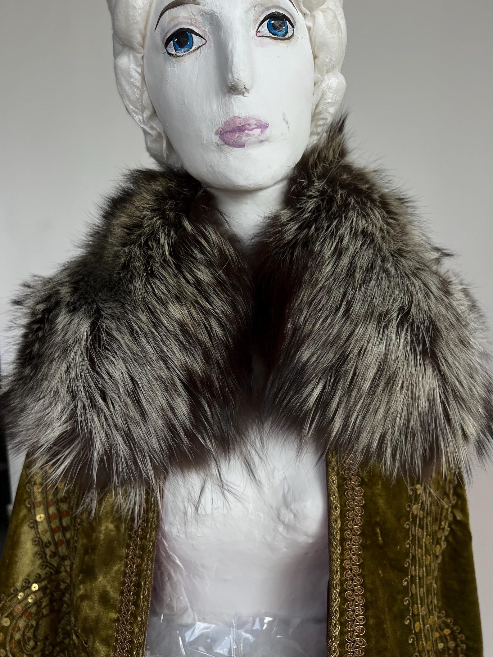 Vintage Collar 2000 Year. Europe. Wide Collar Made of Natural Fur - Fox ...