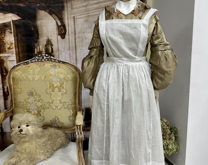 Antique Governess Apron. 1900. England. Cotton Fabric - Thin Small ...