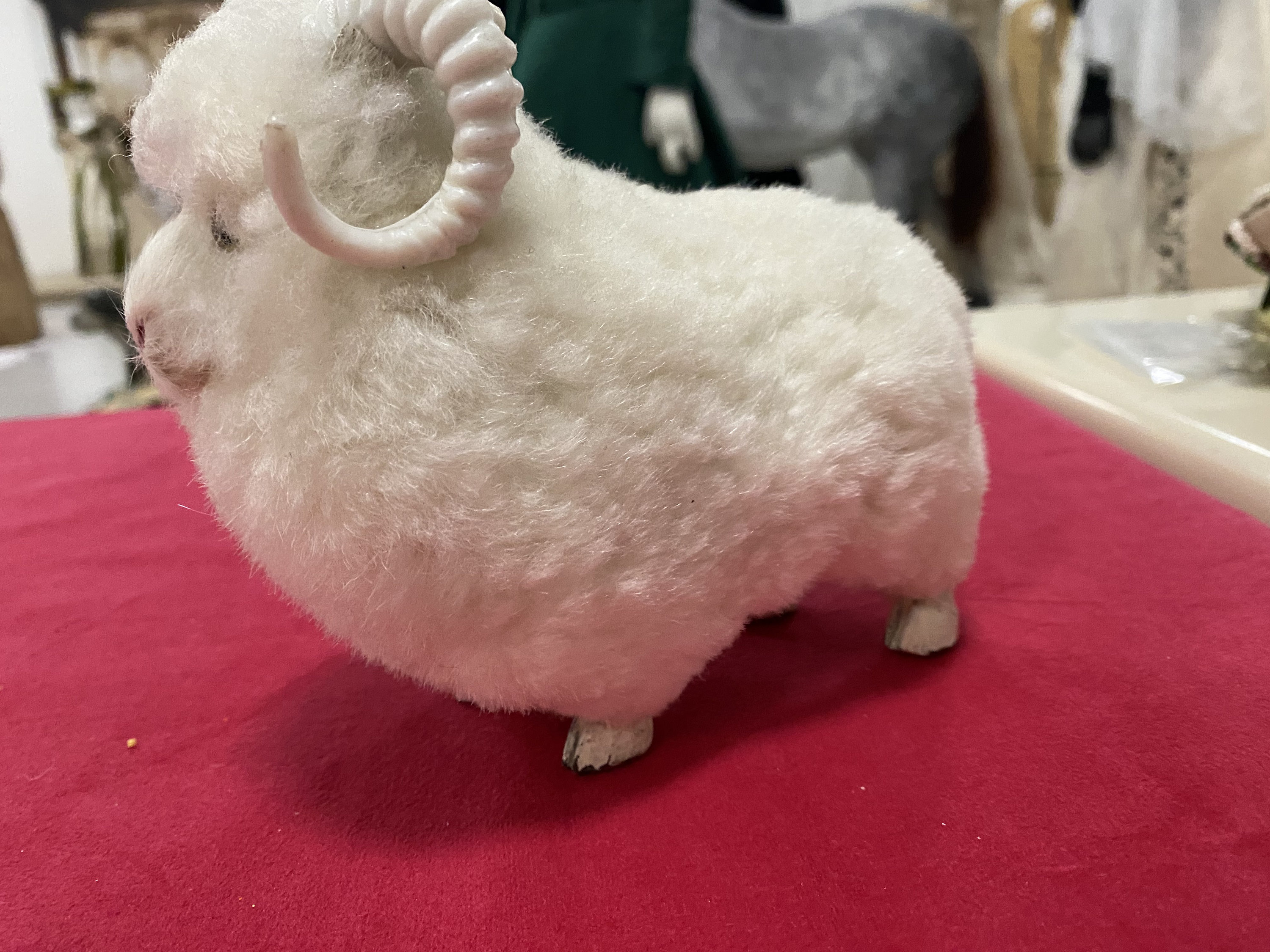 Antique Toy sheep, Circa 1950, Europe. Natural White Sheepskin. the ...