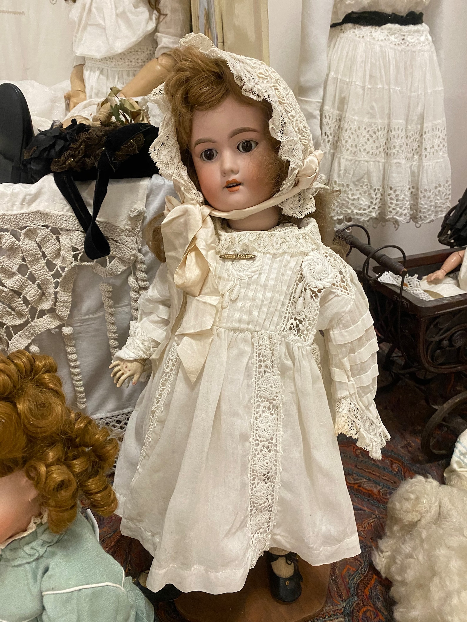 Antique Tea Dress With Small Brooch, 1900, Europe. White Cambric ...