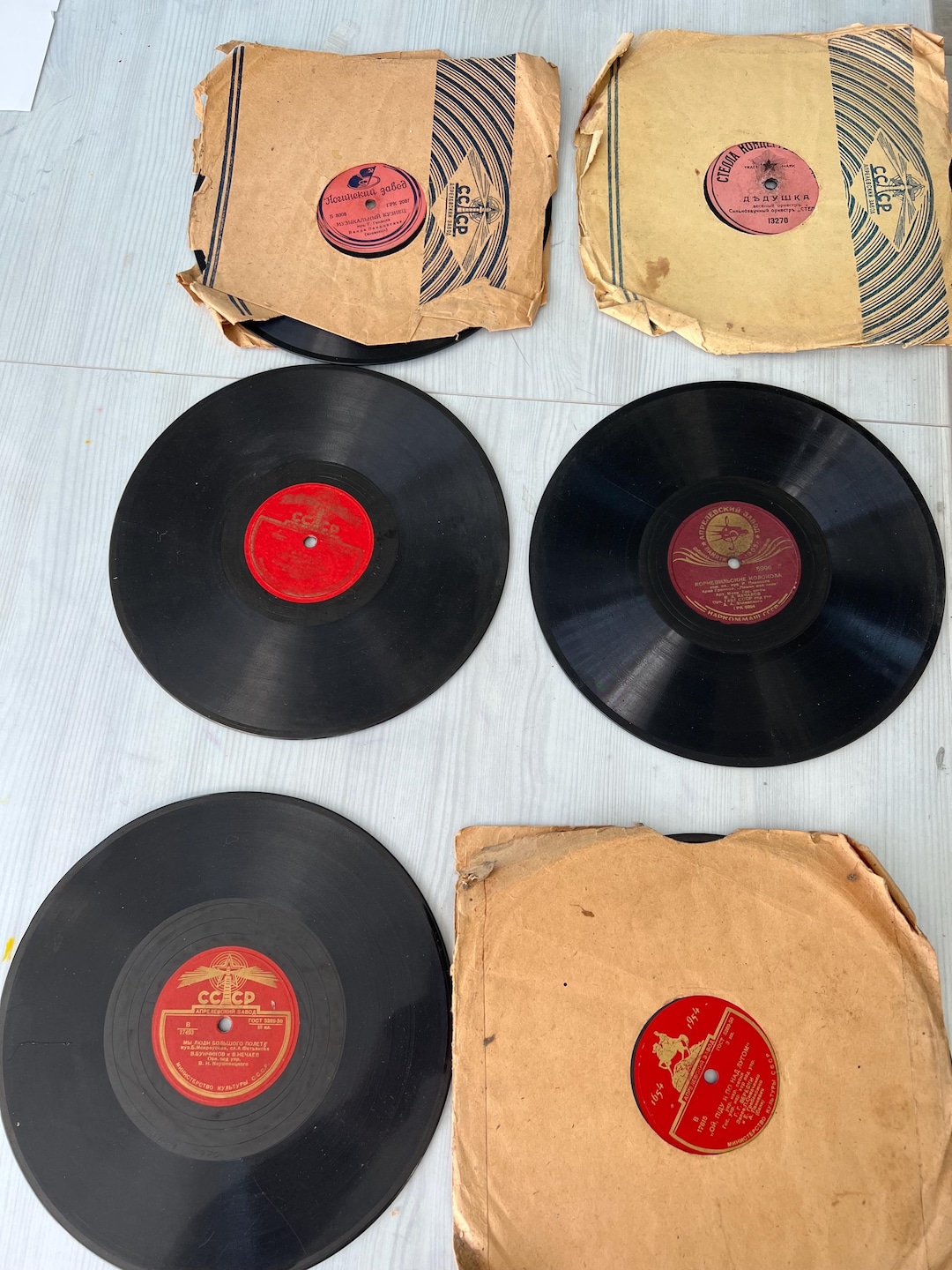 Vintage Gramophone Records, a Set of 5 for Record Players From the ...