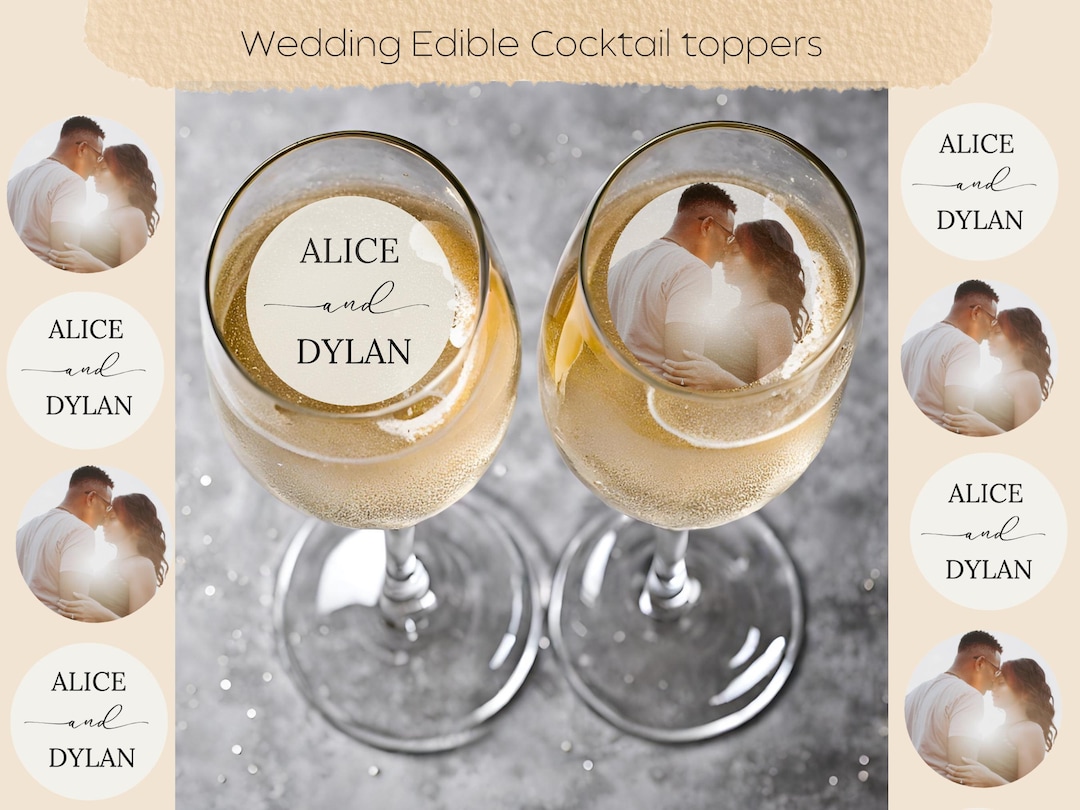Cocktail Toppers, Wedding, Wafer Paper, Icing Sheet, Party, Baby Shower ...