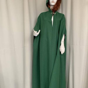Long Cloak Fantasy Cosplay Renaissance Medieval Coat Renfair Hooded ...