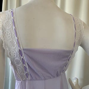 Vintage Lavender Negligee Nightgown Maxi Dress Light Purple White Lace ...