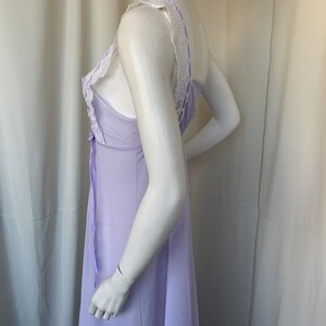 Vintage Lavender Negligee Nightgown Maxi Dress Light Purple White Lace ...