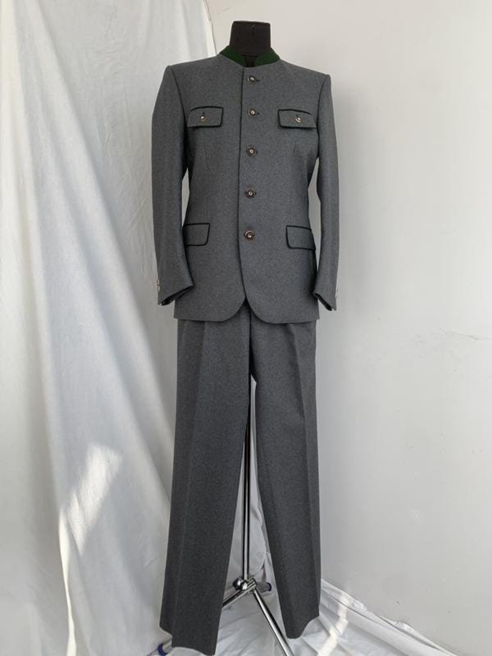 Men's Vintage Bavarian Alpine Wool Janker Suit Gray Two-piece Trachten ...