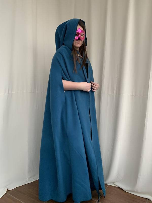 Long Cloak Fantasy Cosplay Renaissance Medieval Coat Renfair Hooded ...