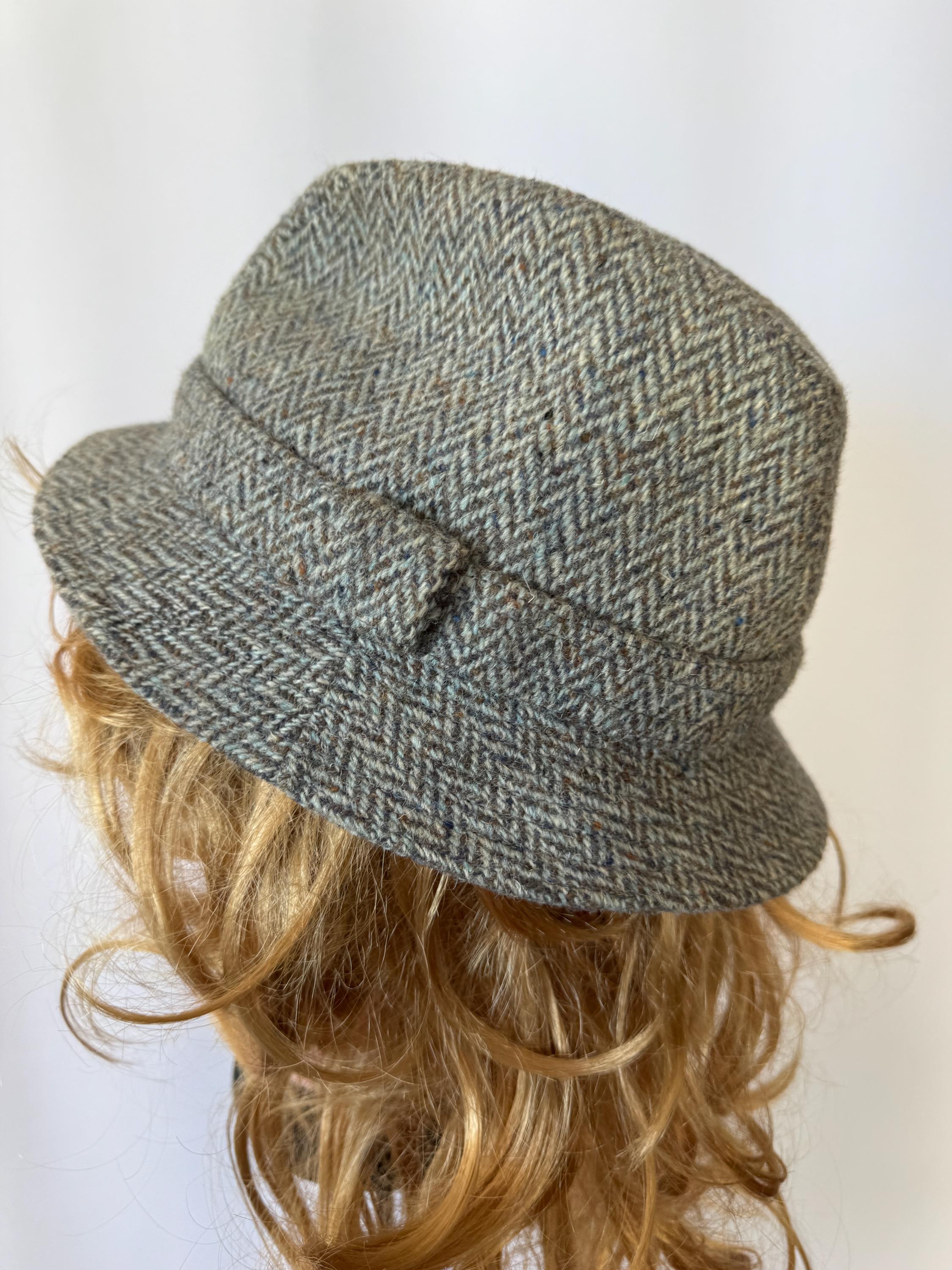 Vintage Harris Tweed Gray Wool Hat Classic England Tweed, Old Money ...