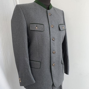 Men's Vintage Bavarian Alpine Wool Janker Suit Gray Two-piece Trachten ...