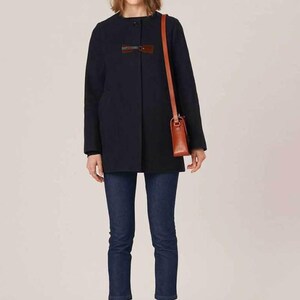Sessun Green Coat Knitted Wool Alpaca Collarless Jacket Azumi Coat With ...