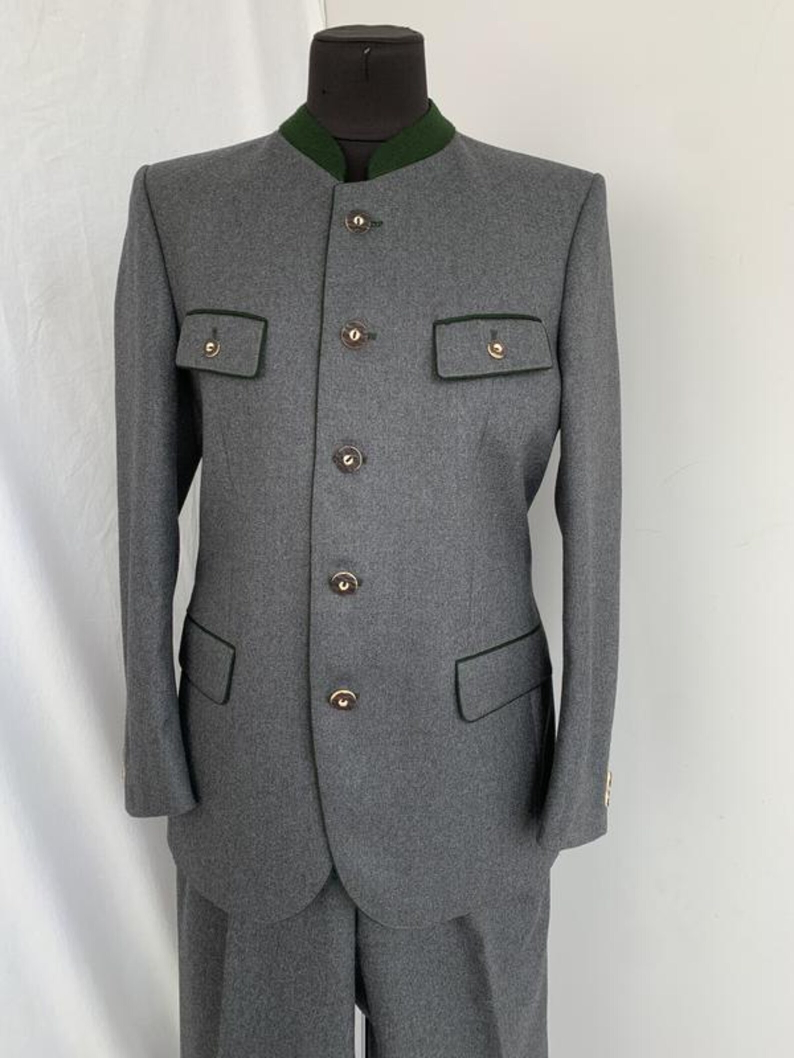 Men's Vintage Bavarian Alpine Wool Janker Suit Gray Two-piece Trachten ...