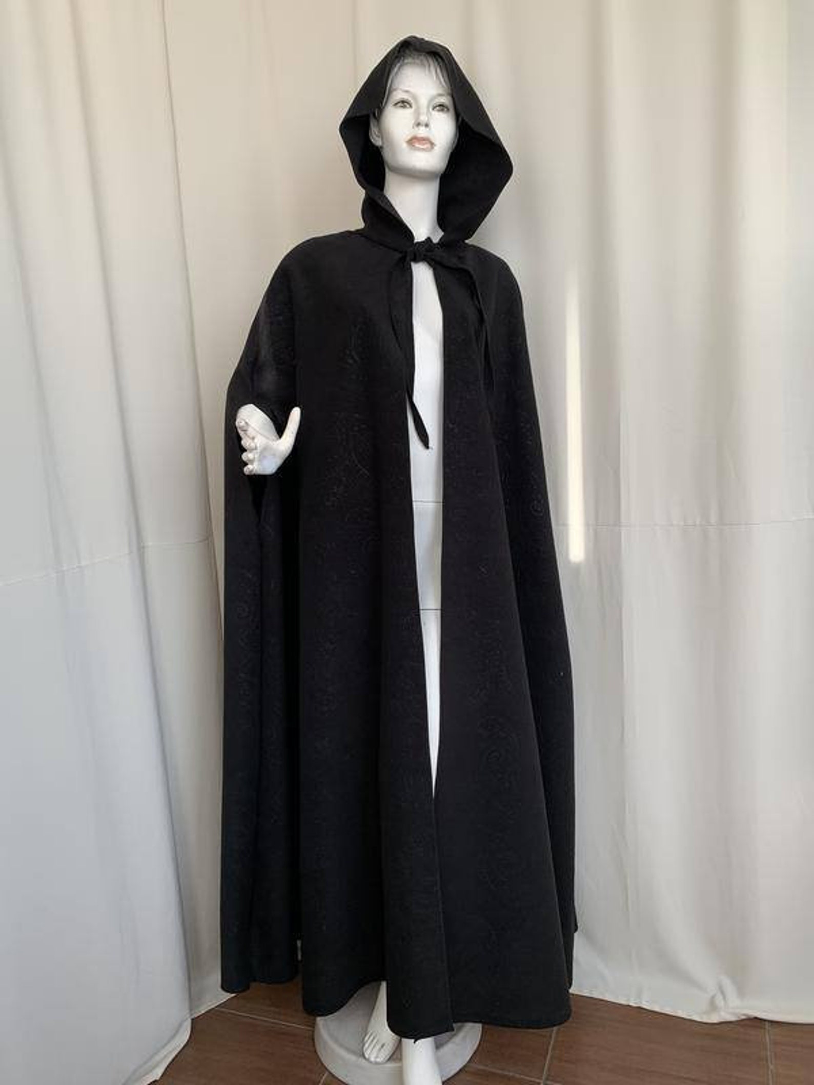 Long Cloak Fantasy Cosplay Renaissance Medieval Coat Renfair Hooded ...