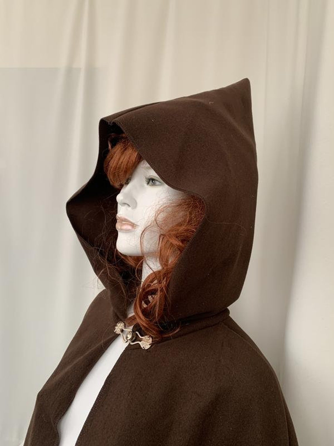 Long Cloak Fantasy Cosplay Renaissance Medieval Coat Renfair Hooded ...