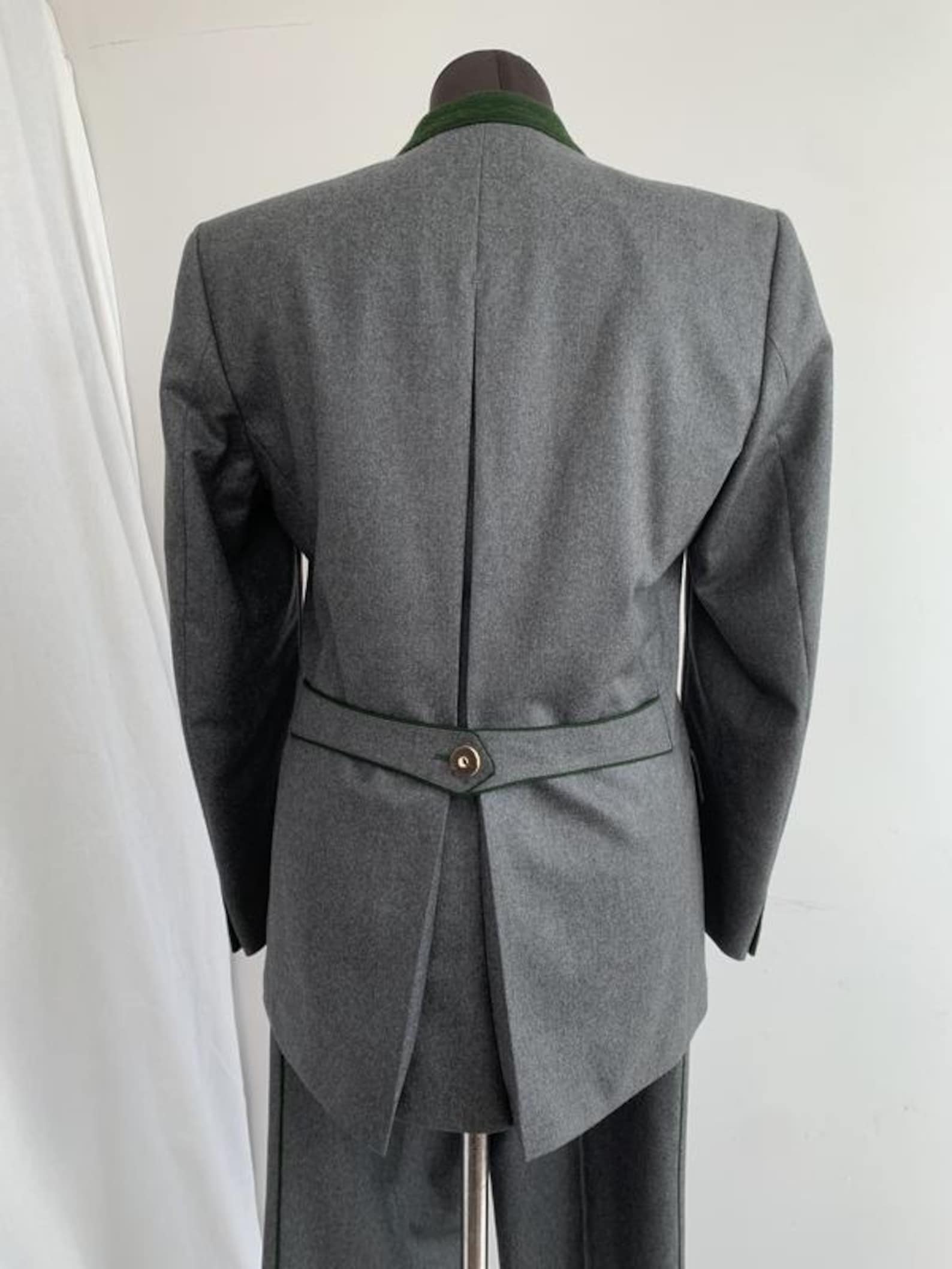 Men's Vintage Bavarian Alpine Wool Janker Suit Gray Two-piece Trachten ...