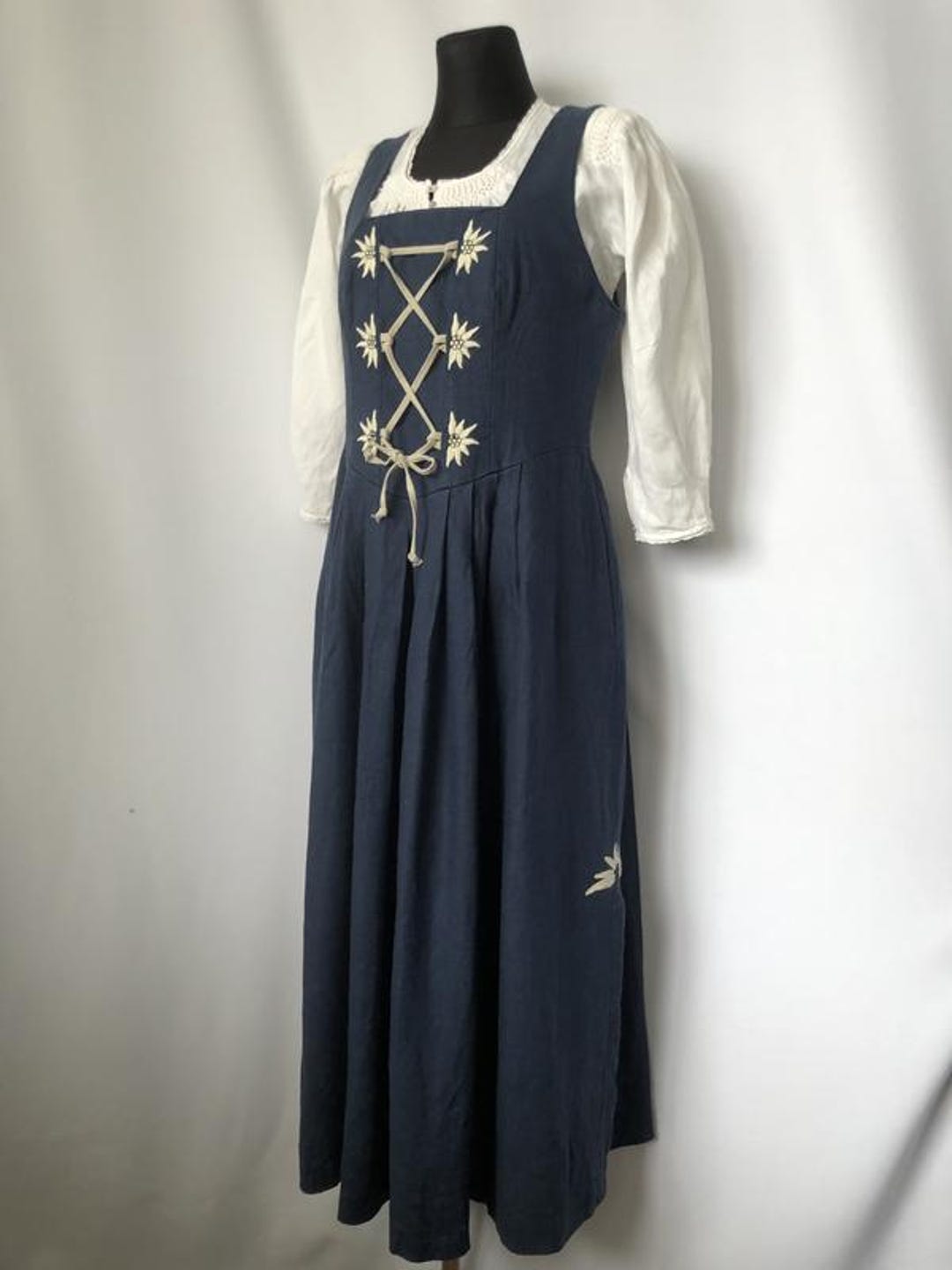 Vintage Bavarian Dirndl Dress & Blouse Set, Country Line Austria, Linen ...