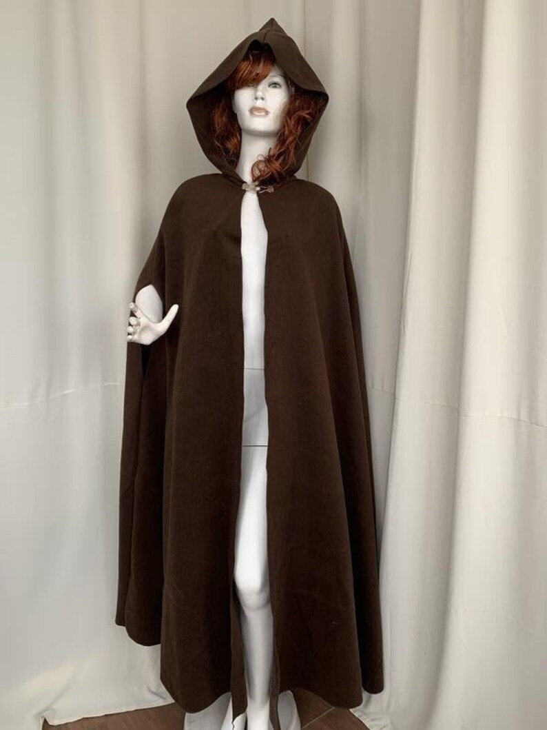 Long Cloak Fantasy Cosplay Renaissance Medieval Coat Renfair Hooded ...