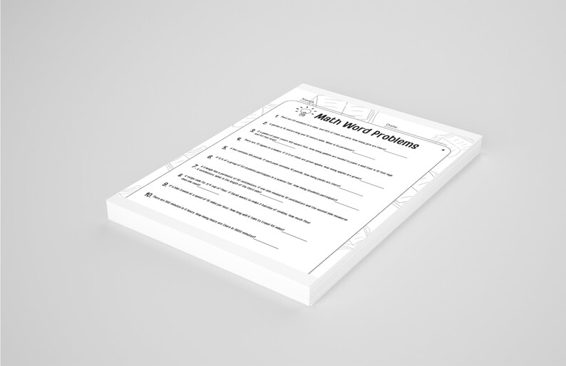 1st 2nd 3rd Grade Math Word Problems Worksheet PDF | Solve Word ...