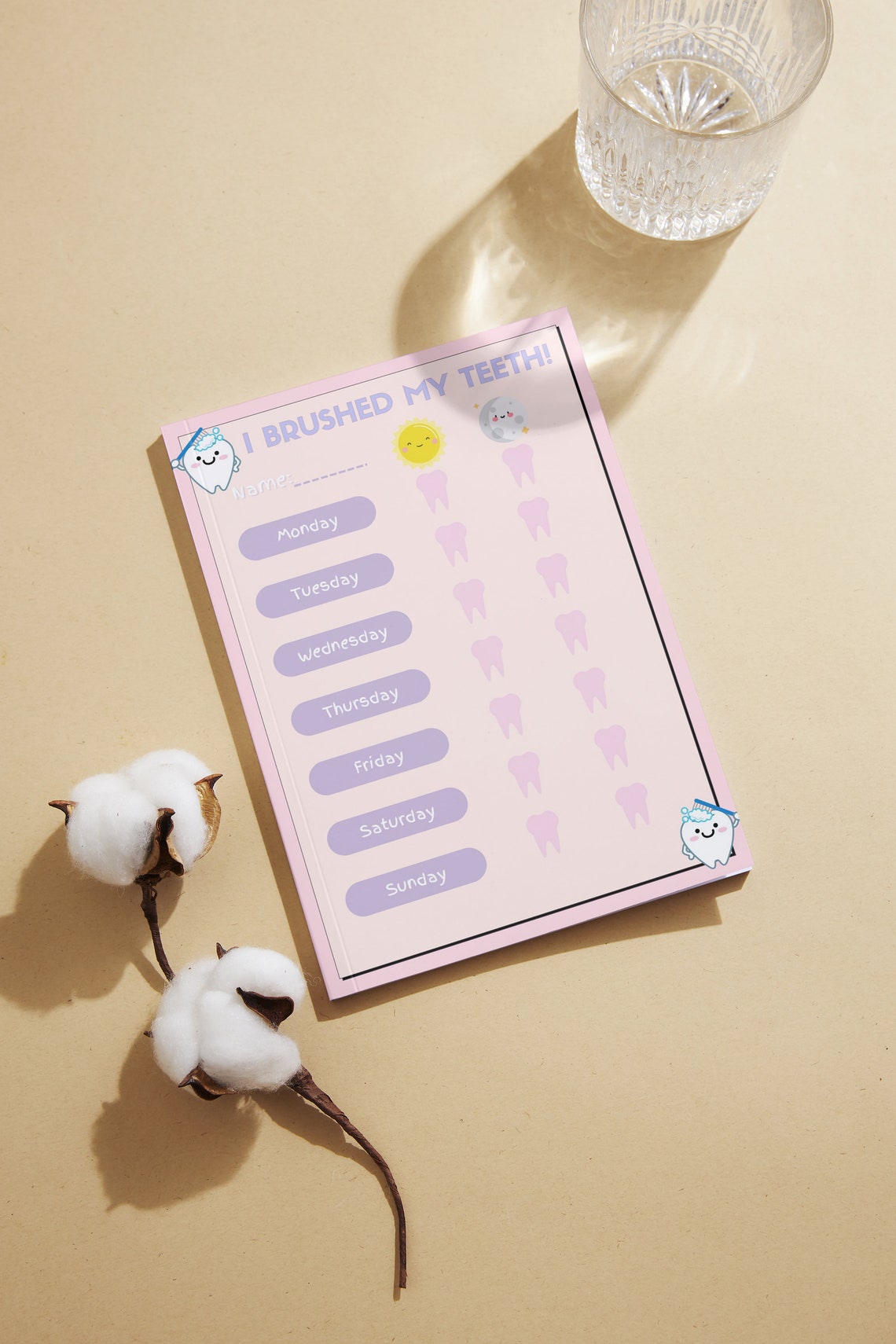 Kids Brushing Teeth Chart PDF Printable | Brushing Teeth Print ...