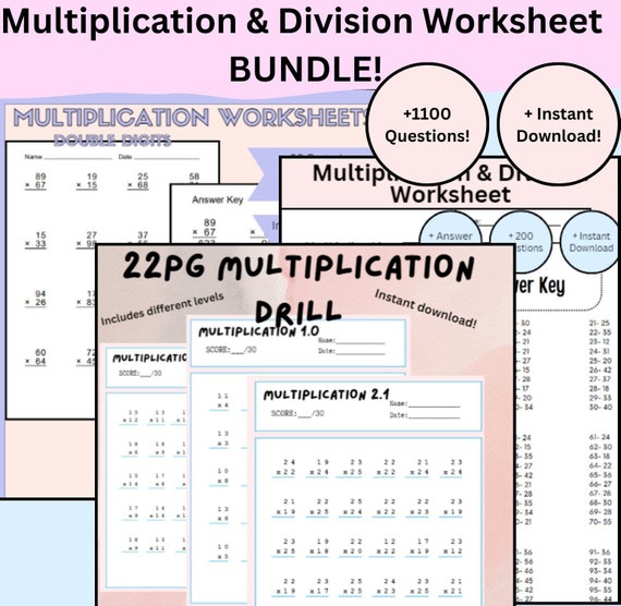 Worksheets Division And Multiplication Division Worksheets Basic