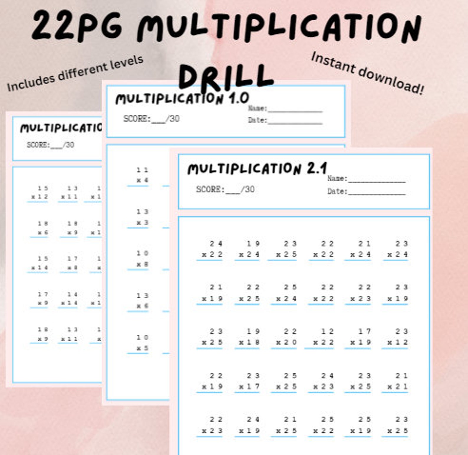 Multiplication and Division Worksheet BUNDLE | Math Worksheet Bundle ...
