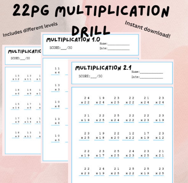 Multiplication and Division Worksheet BUNDLE | Math Worksheet Bundle ...