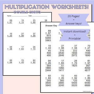 Multiplication and Division Worksheet BUNDLE | Math Worksheet Bundle ...