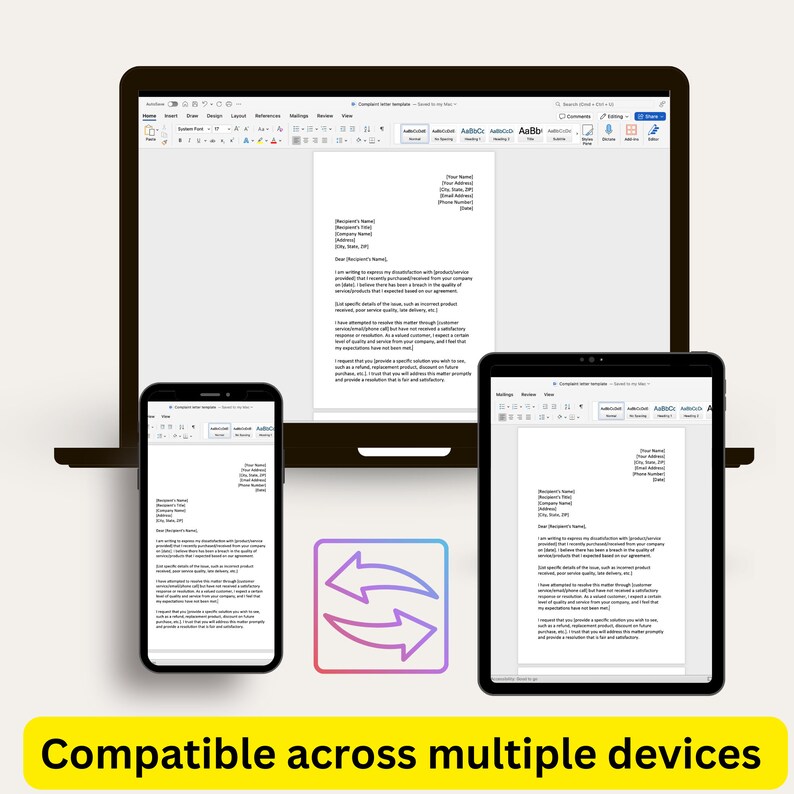 Complaint Letter Template Professional Formatted Document for Effective ...