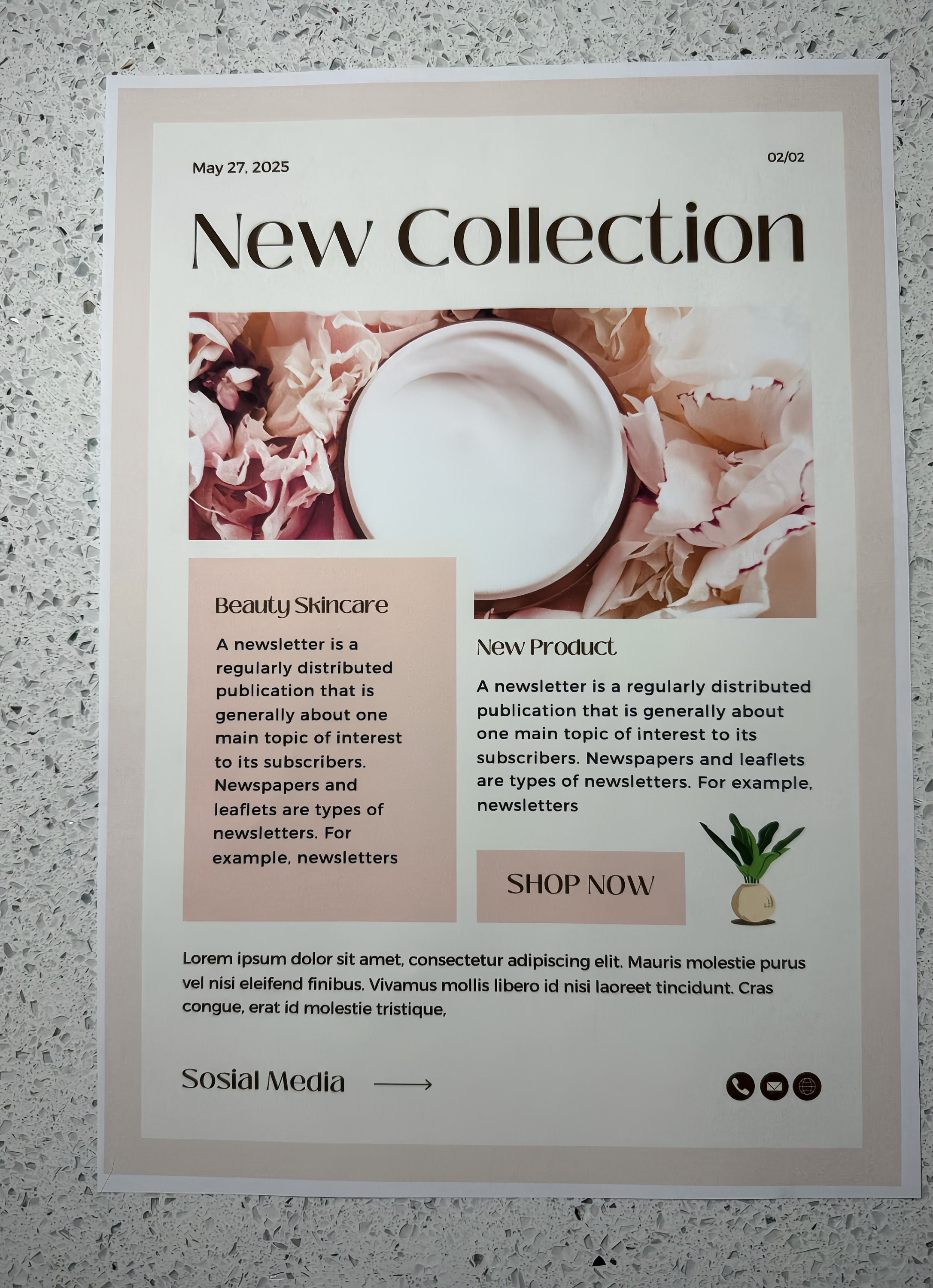 Modern Newsletter Design Template, Stylish & Editable, Great for Small ...