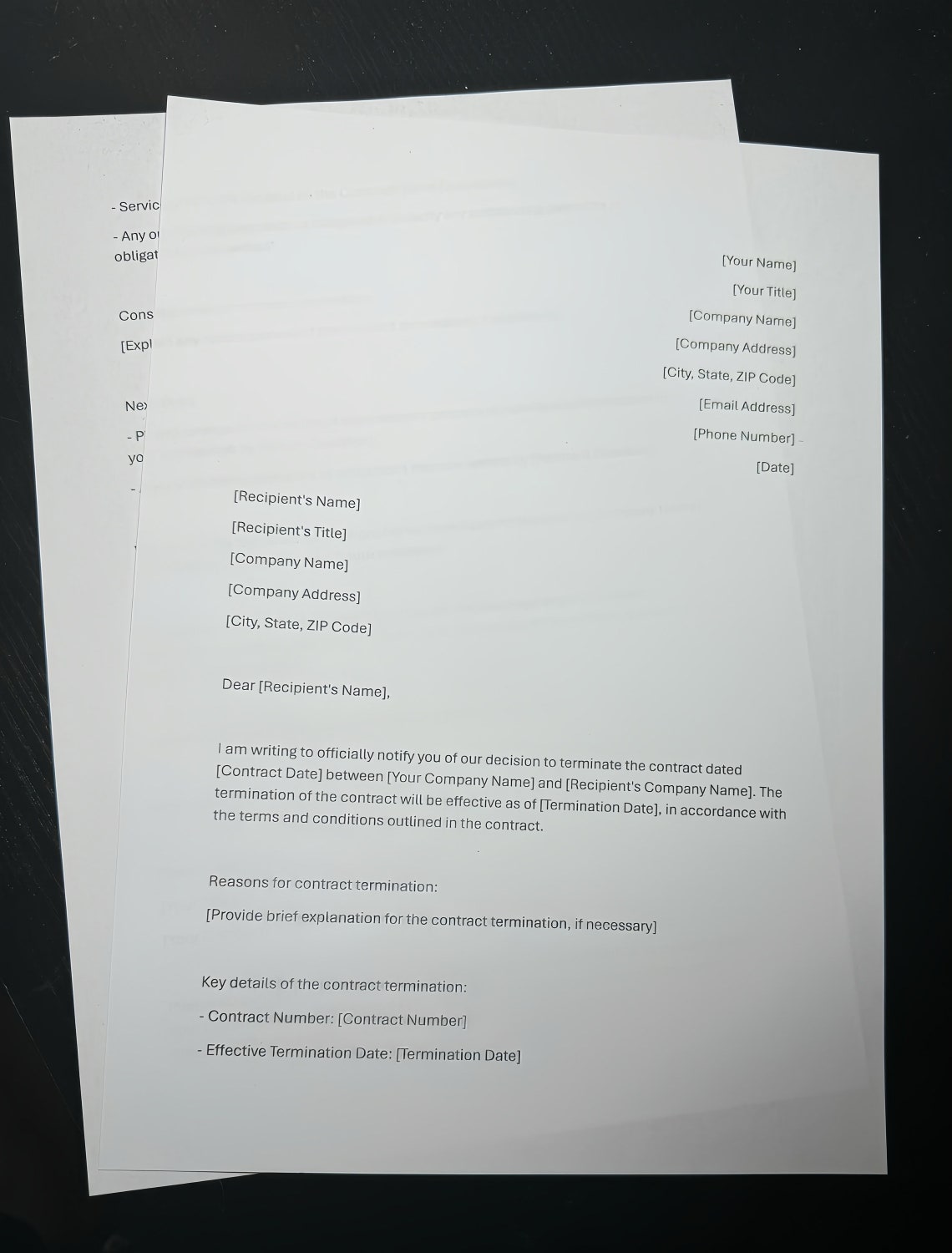 Contract Termination Letter Template Professional, Customizable, Easy ...