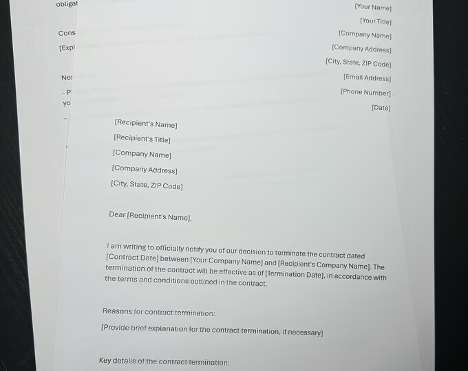 Contract Termination Letter Template Professional, Customizable, Easy ...