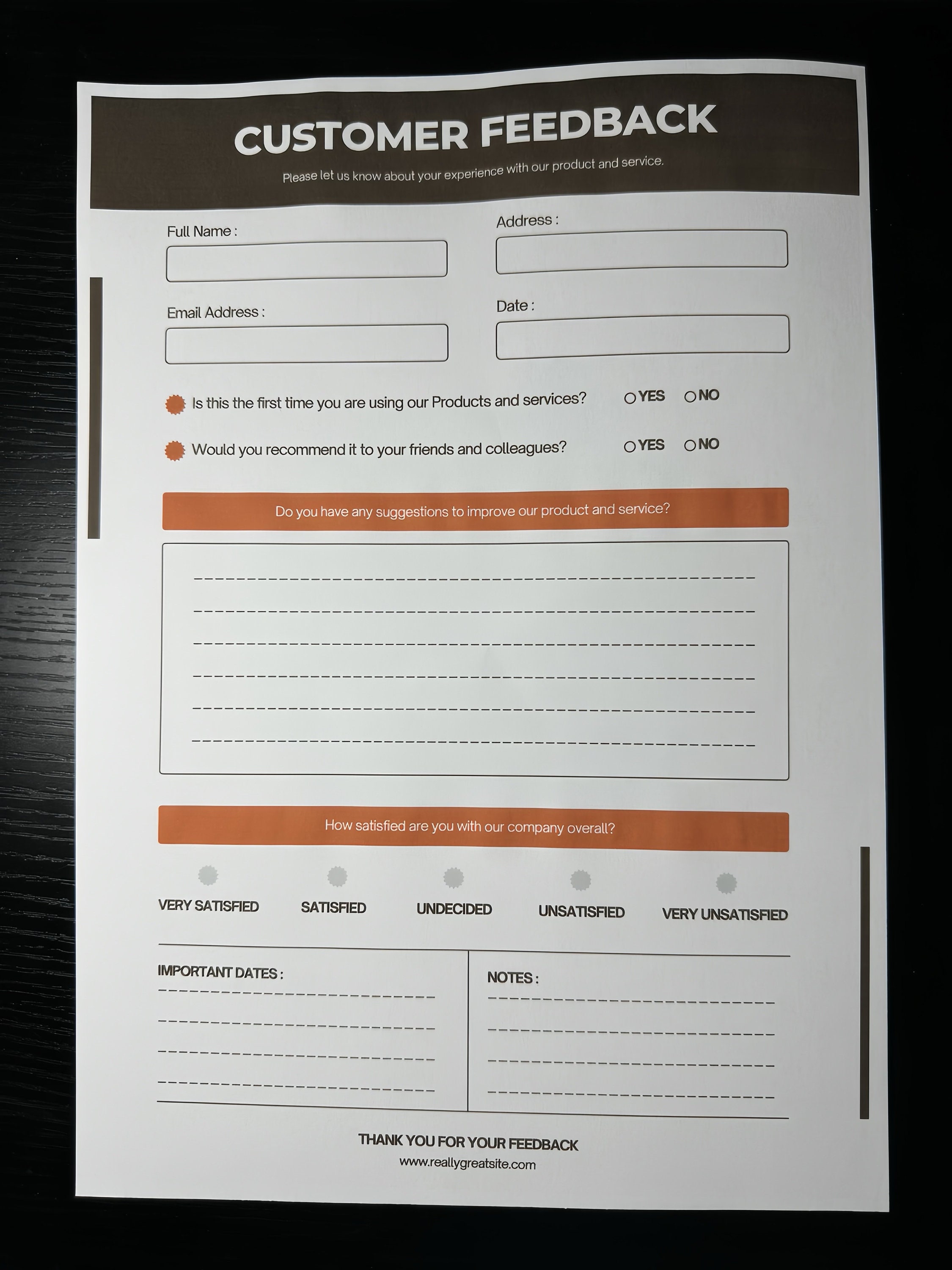 Feedback Form Customizable Client Survey, Improve Service Quality ...