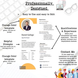 CV Template Download in PPT and Word Professional & Modern Resume ...