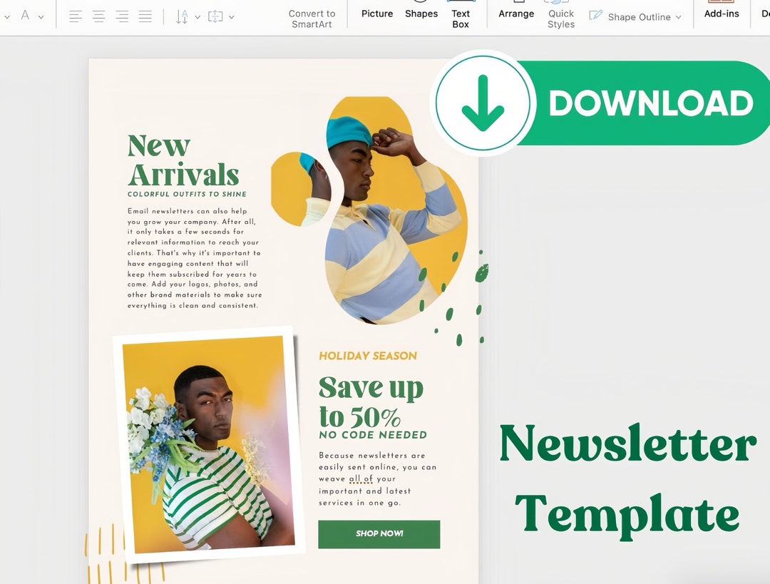 Modern Newsletter Design Template, Stylish & Editable, Great for Small ...