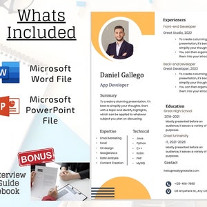 CV Template Download in PPT and Word Professional & Modern Resume ...